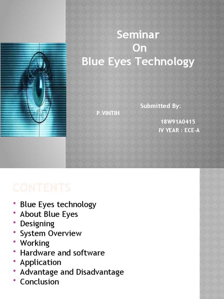 Blue Eyes Technology | PDF | Bluetooth | Data Acquisition