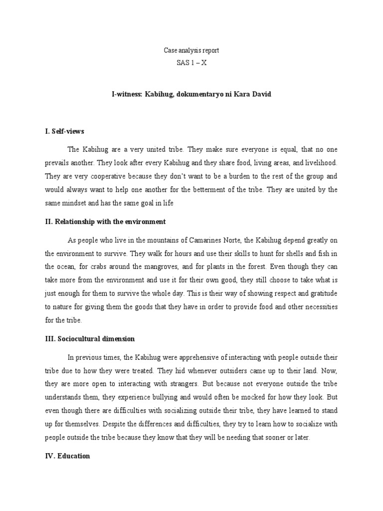 (Case Analysis Report) I-Witness Kabihug, Dokumentaryo Ni Kara David ...