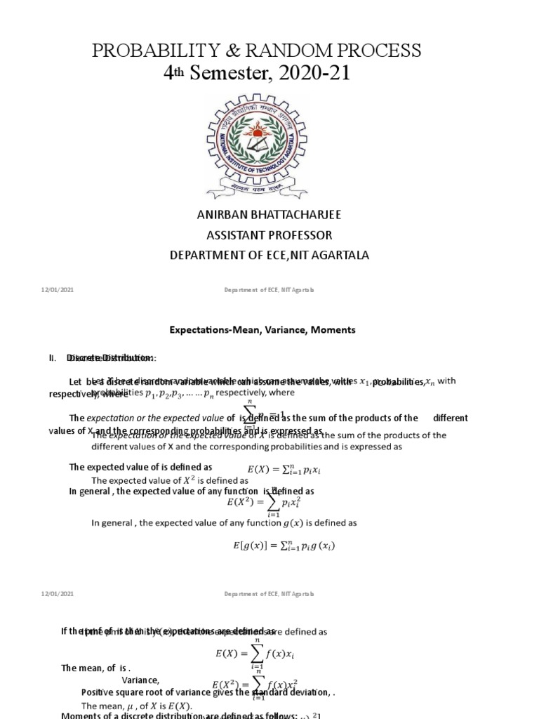 Prob. & Random Proc-Ii | PDF | Normal Distribution | Probability Density Function