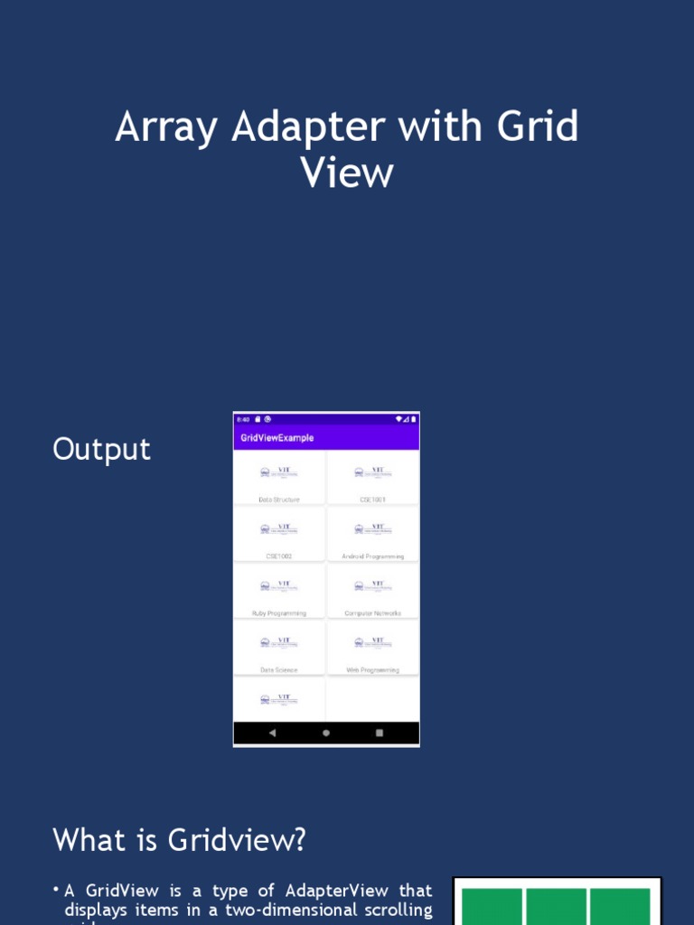 Array Adapter With Grid View | PDF | Array Data Structure | Java ...