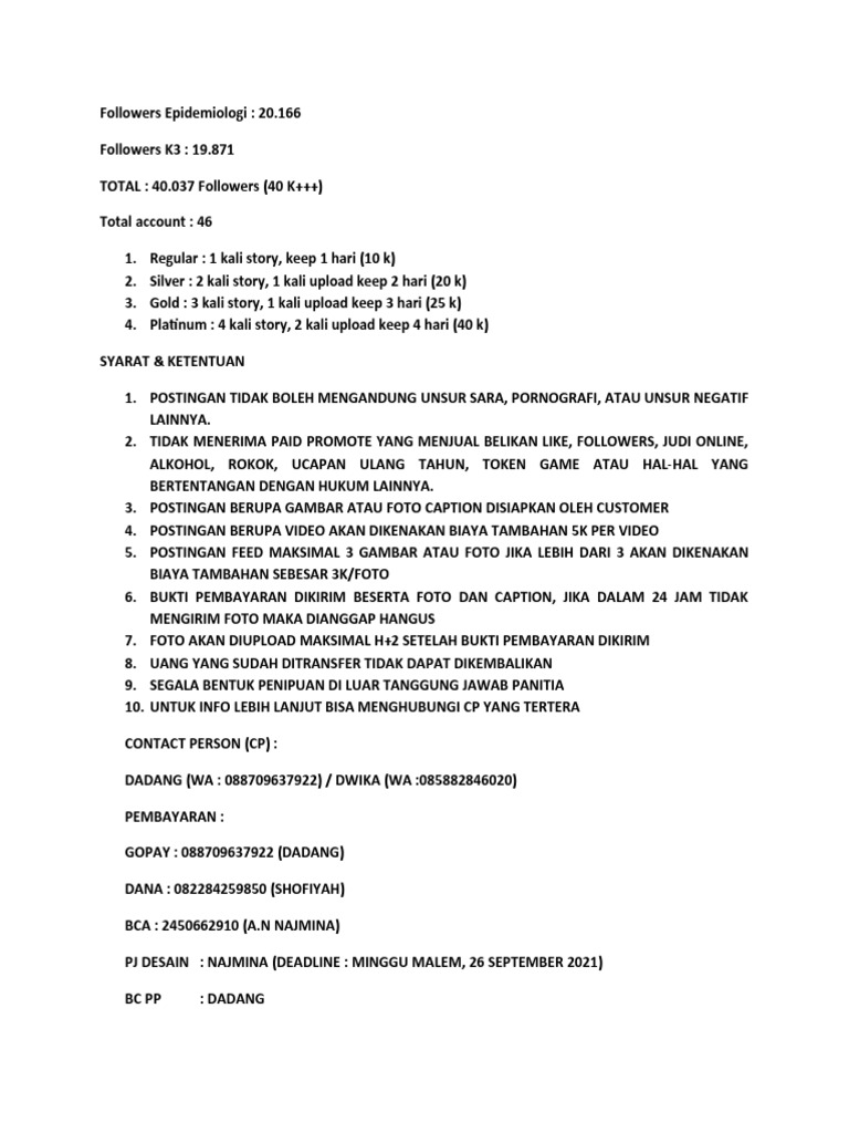 Paket Paid Promote untuk Event K3 | PDF