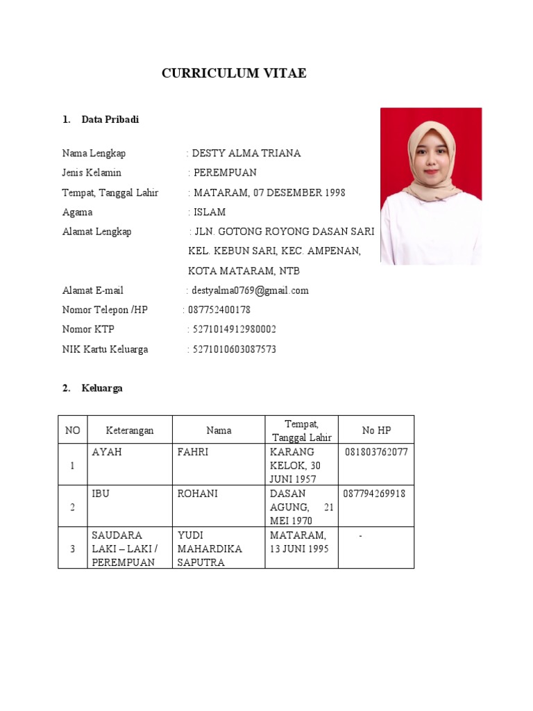 CV Desty Alma Triana 1 | PDF