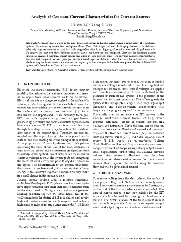 Analysis of Constant-Current Characteristics For Current Sources | PDF | Operational Amplifier ...