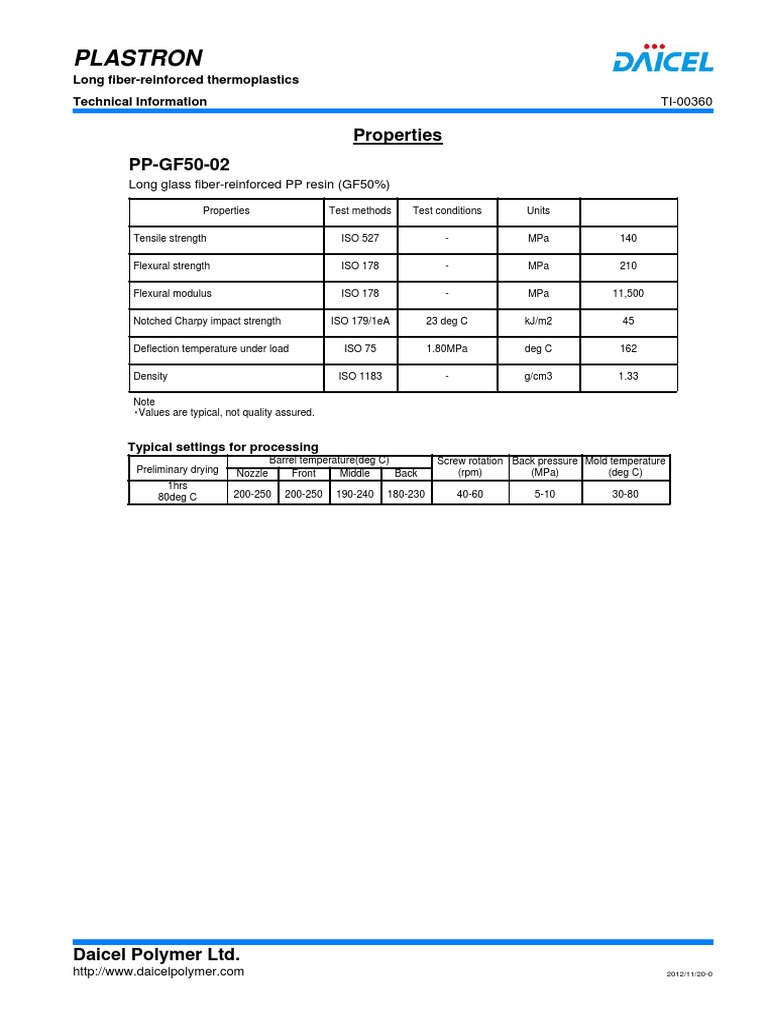 PP GF50 - Daicel Plastron PP-GF50-02 | PDF