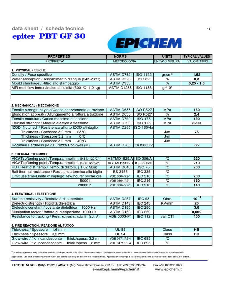 PBT GF30 - Epiter | PDF