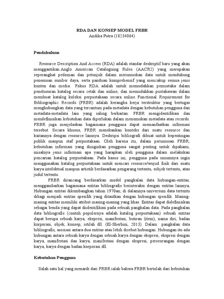 Rda Dan Konsep Model FRBR | PDF