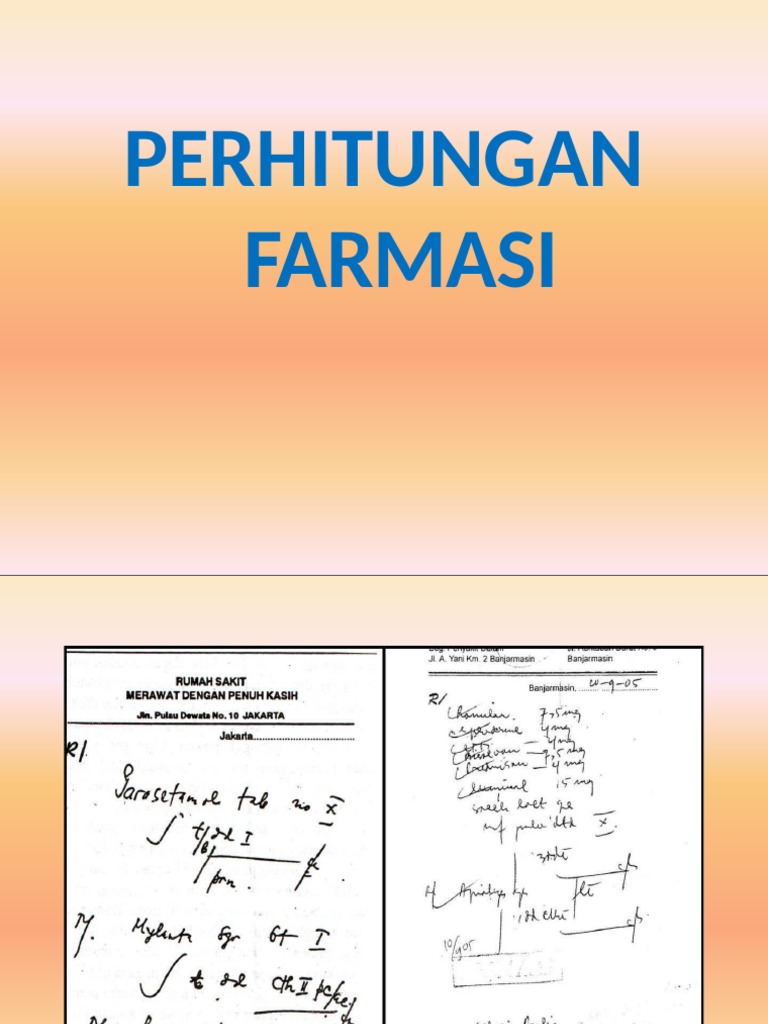Pertemuan Ke 11 - Perhitungan Farmasi-Dikonversi | PDF