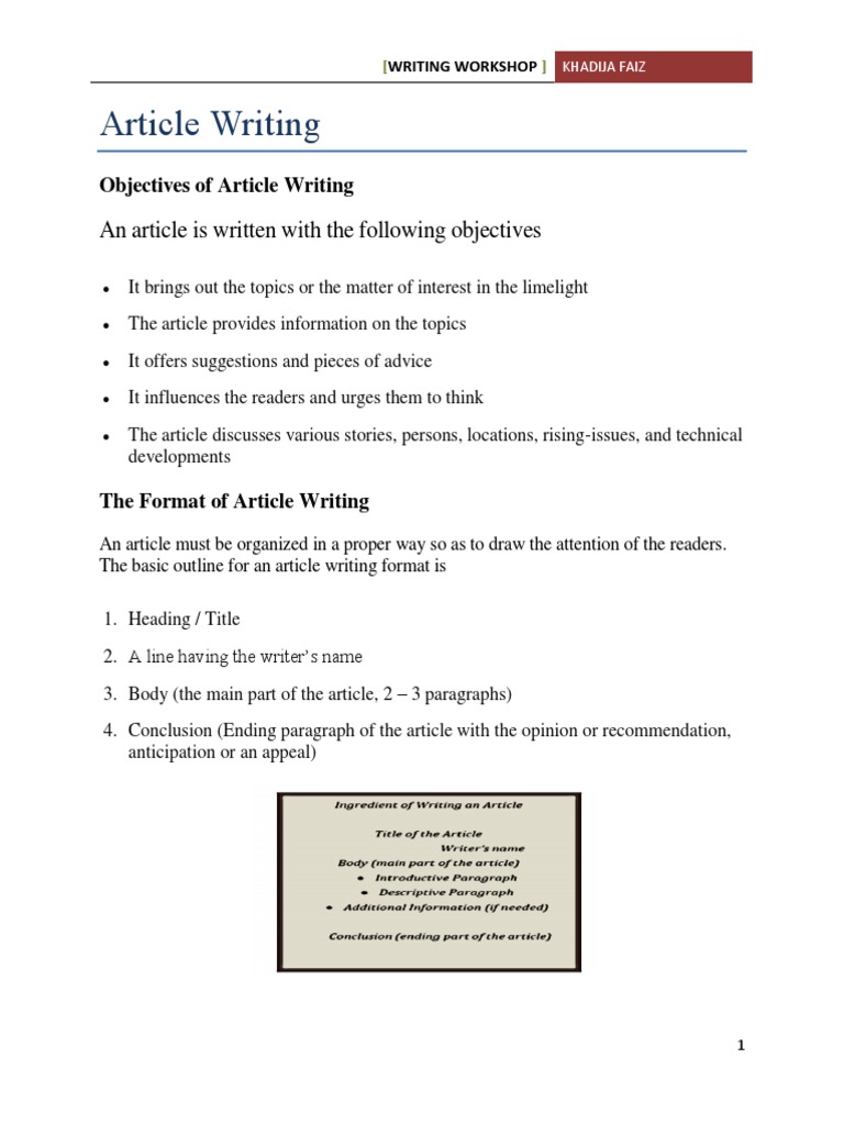 Article Writing | PDF | Writers | Cognition
