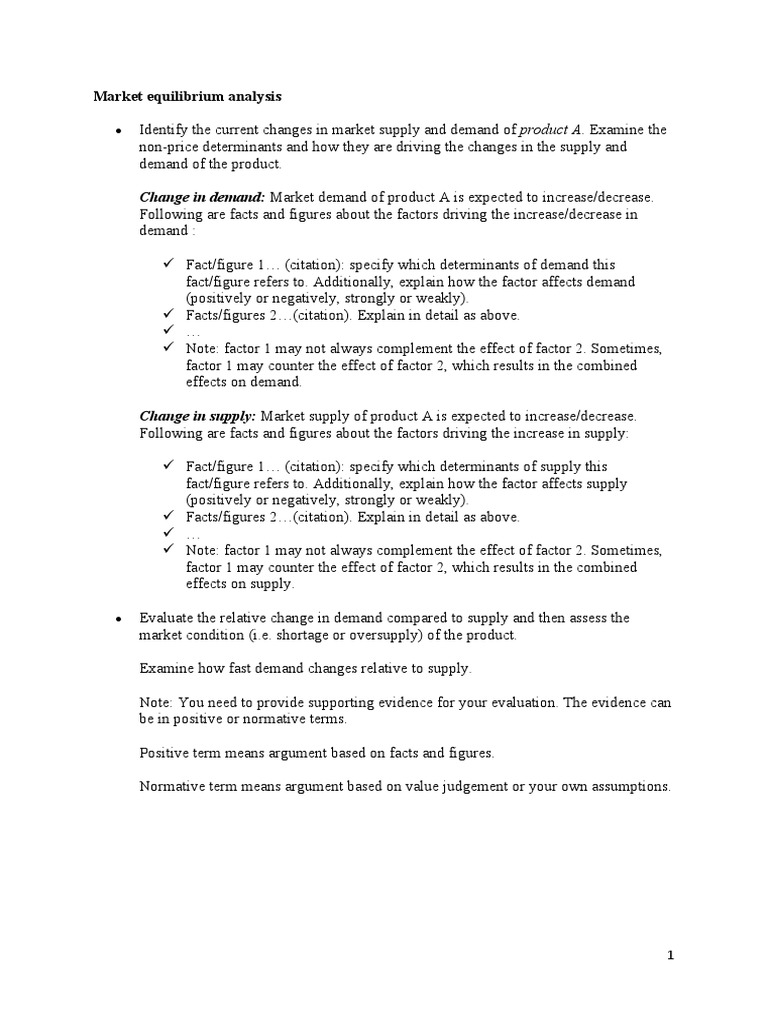 Sample Writing Structure of Market Equilibrium Analysis 2020A (3) - 2 ...