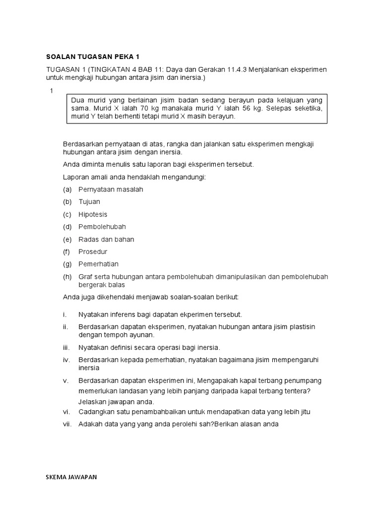 PEKA 1 - 11.4 JISIM DAN INERSIA Edited | PDF