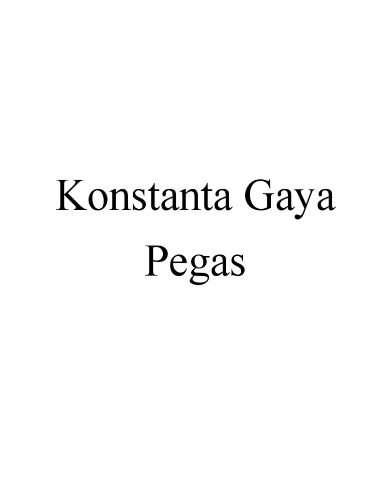 Konstanta Gaya Pegas C1 | PDF