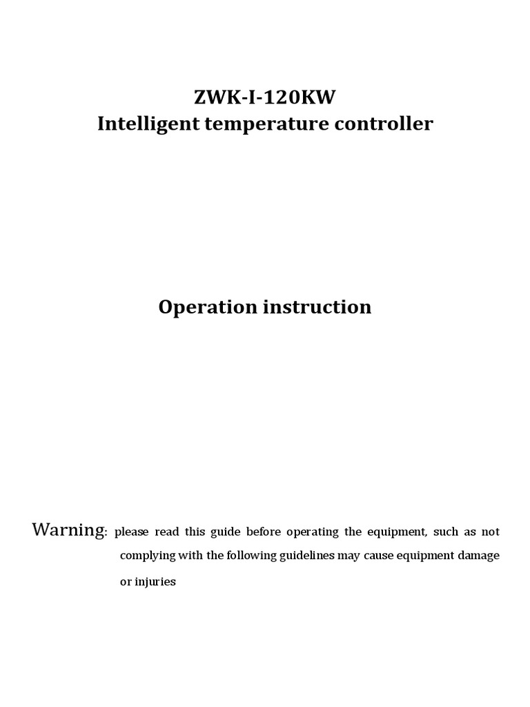 ZWK-I-120KW Temperature Controller Guide | PDF | Thermocouple | Temperature