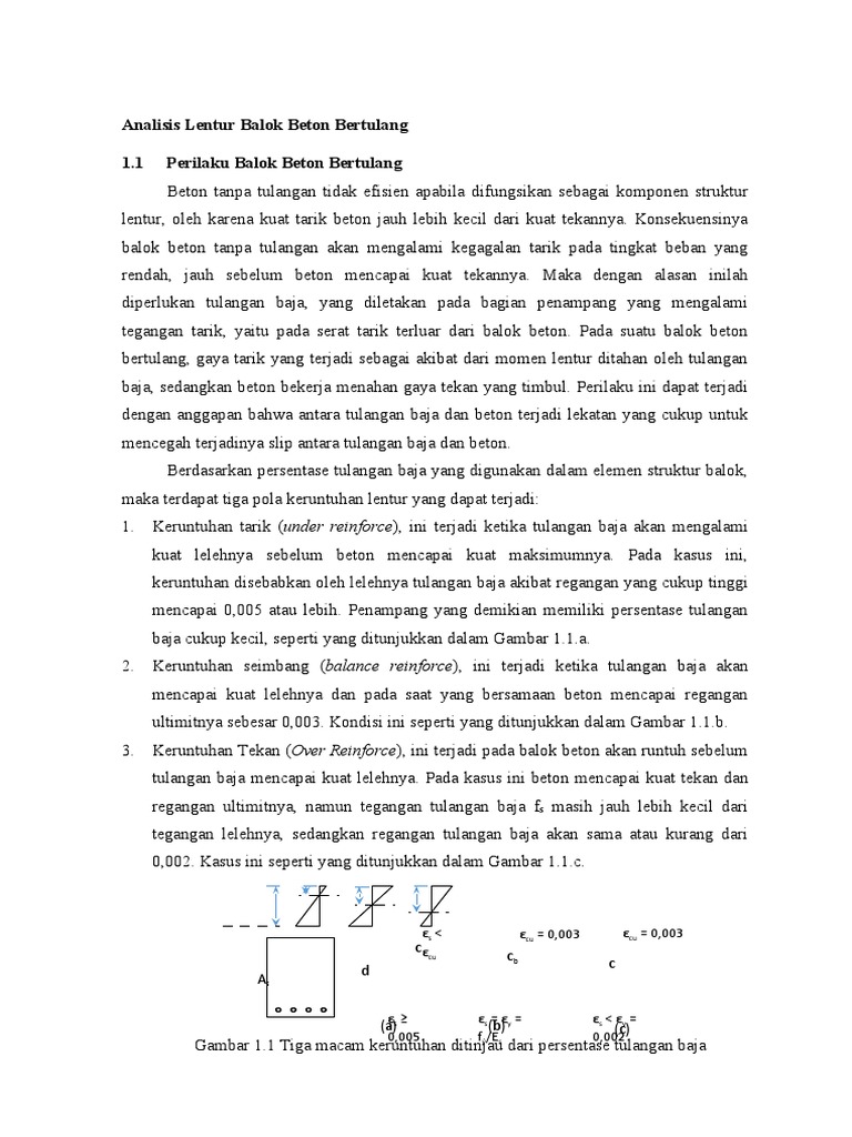 Penampang Persegi Bertulangan Tunggal | PDF