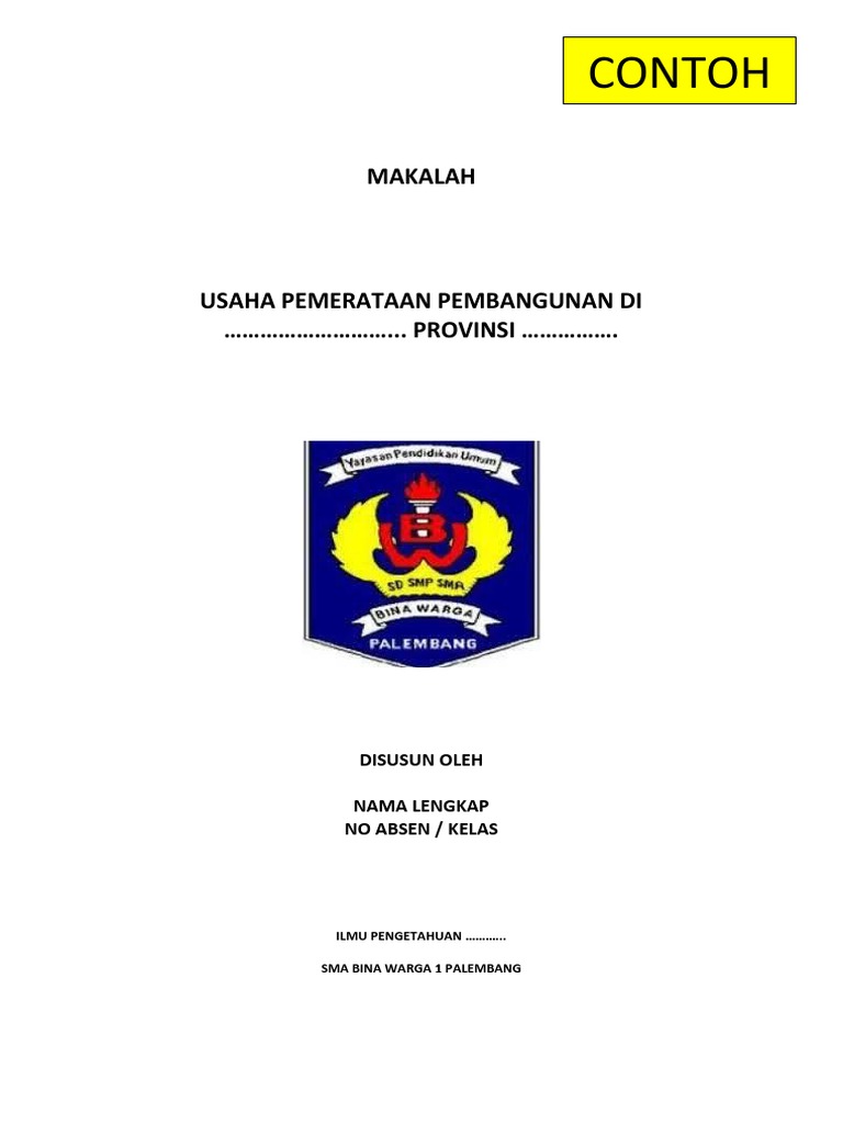 Contoh Format Tugas Makalah | PDF