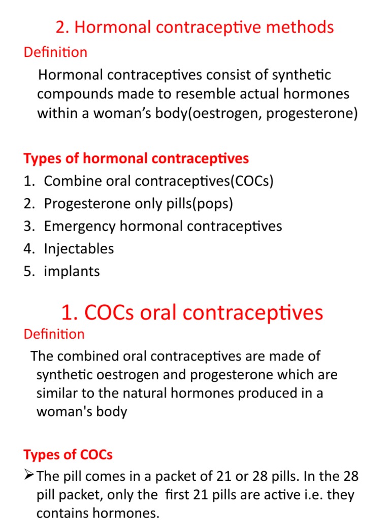 Hormonal Contraceptives Guide | PDF | Combined Oral Contraceptive Pill ...
