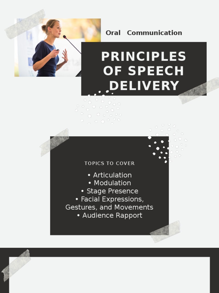 5 Principles of Speech Delivery | PDF | Nonverbal Communication | Gesture