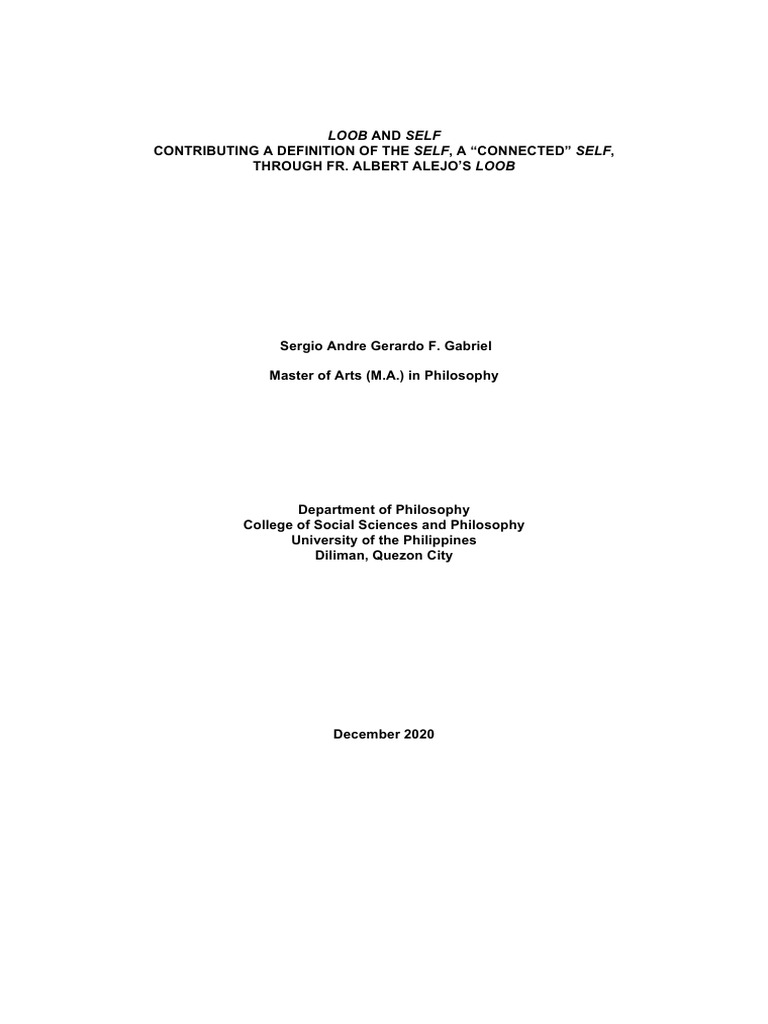 Final Manuscript - Loob & Self - Sergio Andre Gerardo F. Gabriel - Post Final Defense-2 ...