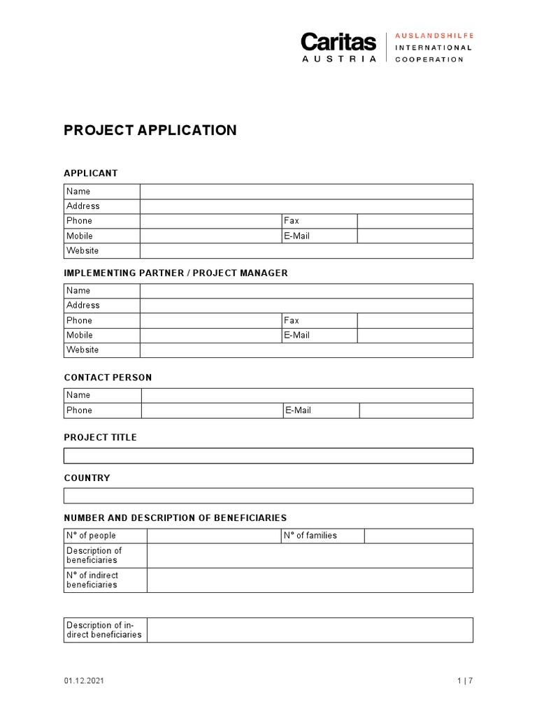 Project Application: Applicant | PDF | Economies