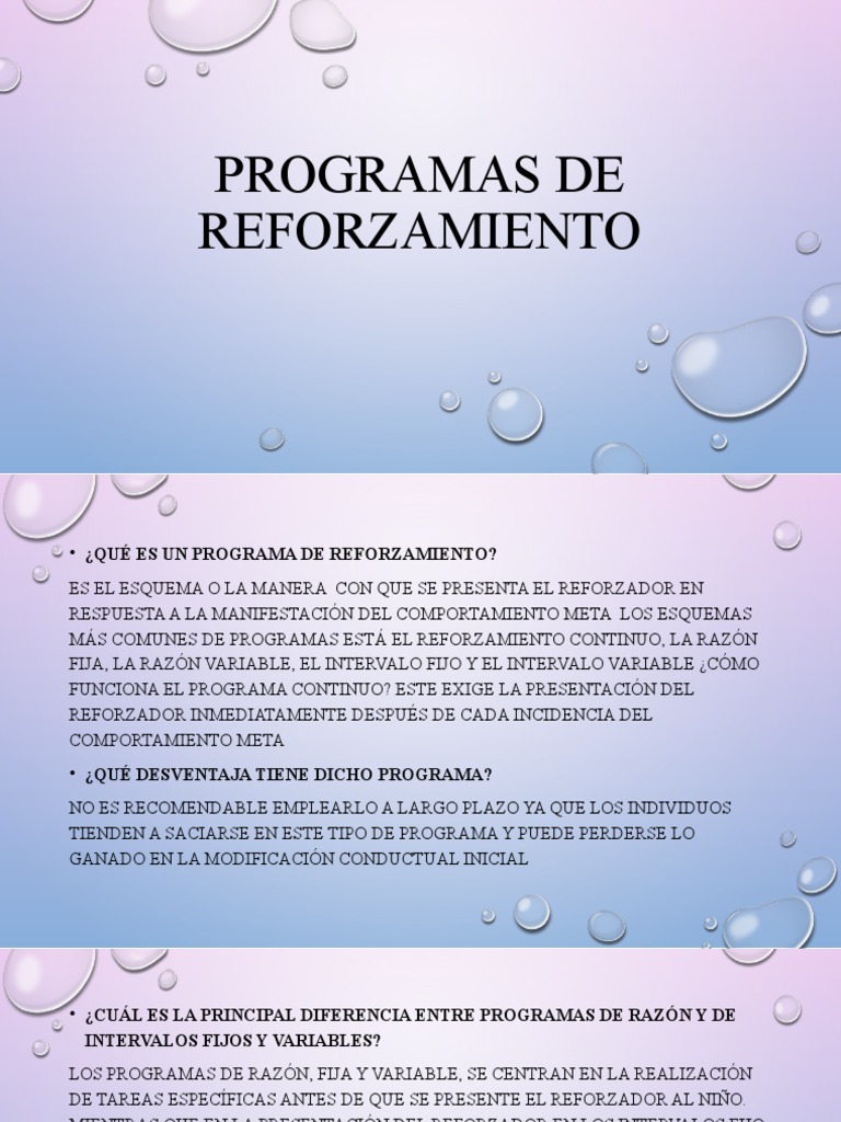 Programas de Reforzamiento | PDF