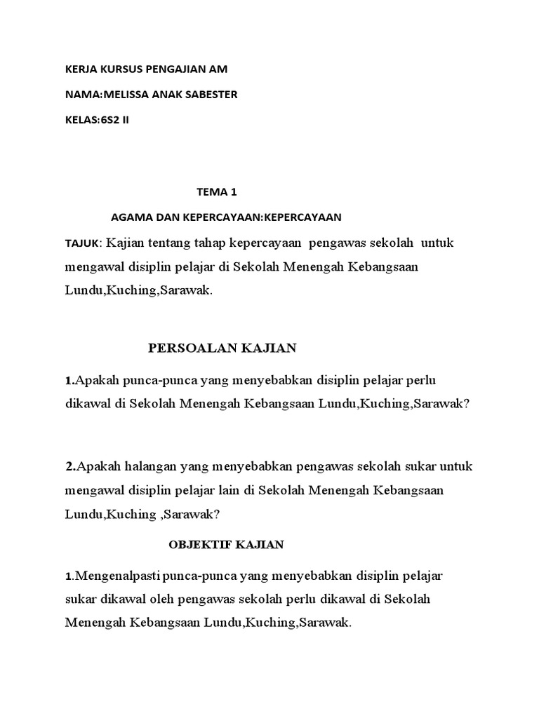Kerja Kursus Pengajian Am | PDF