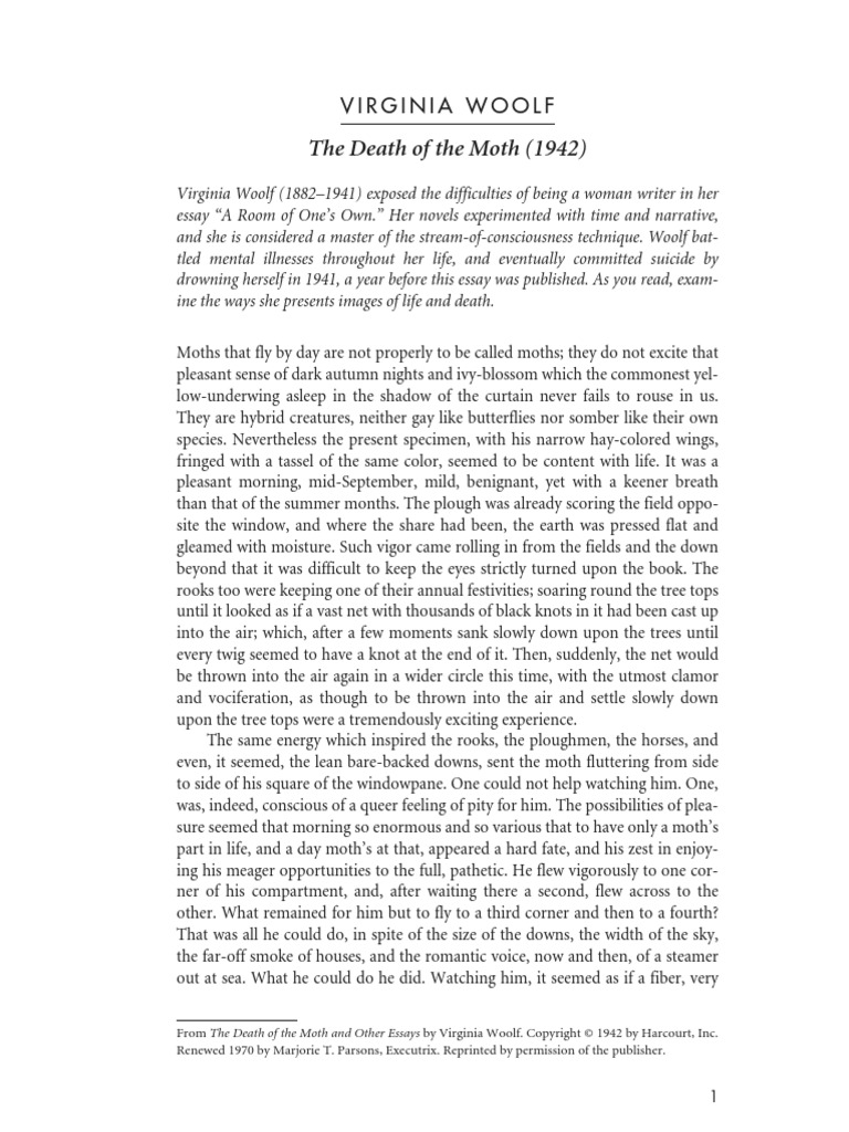 Death of A Moth-Virginia Woolf | PDF | Virginia Woolf