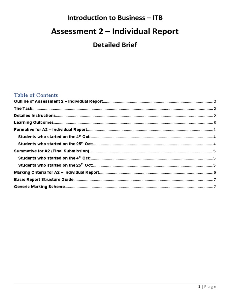 A2 - ITB - Assignment Brief | PDF | Turnitin | Cognition