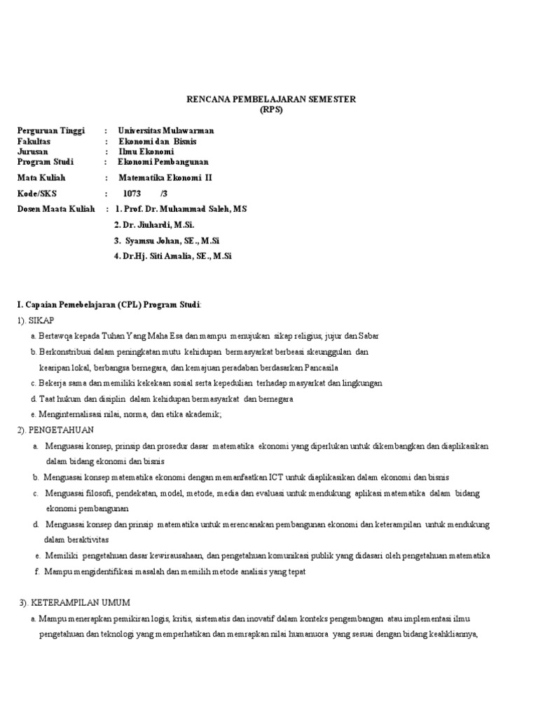 Rps Matematika II | PDF