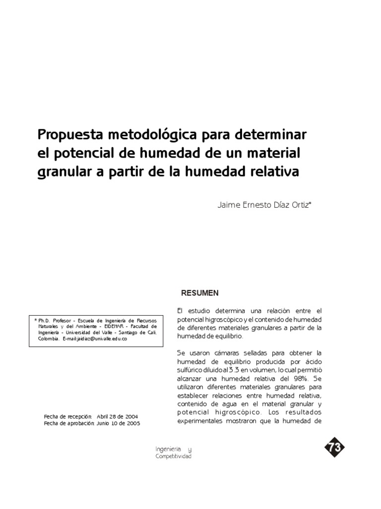 2528-Texto Del Artículo-5066-2-10-20170520 | PDF | Humedad | Agua 2528-Texto Del Artículo-5066-2-10-20170520 | PDF | Humedad | Agua