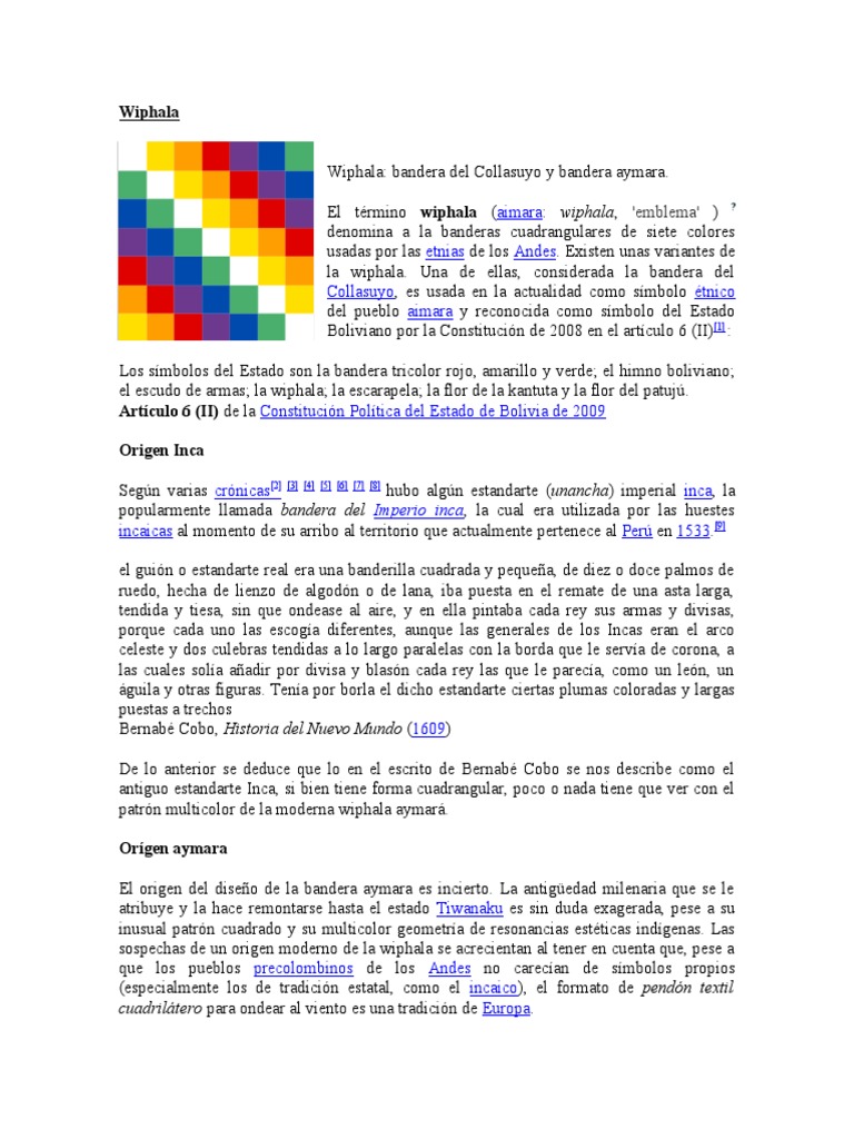Wiphala | PDF | Imperio Inca | Los símbolos