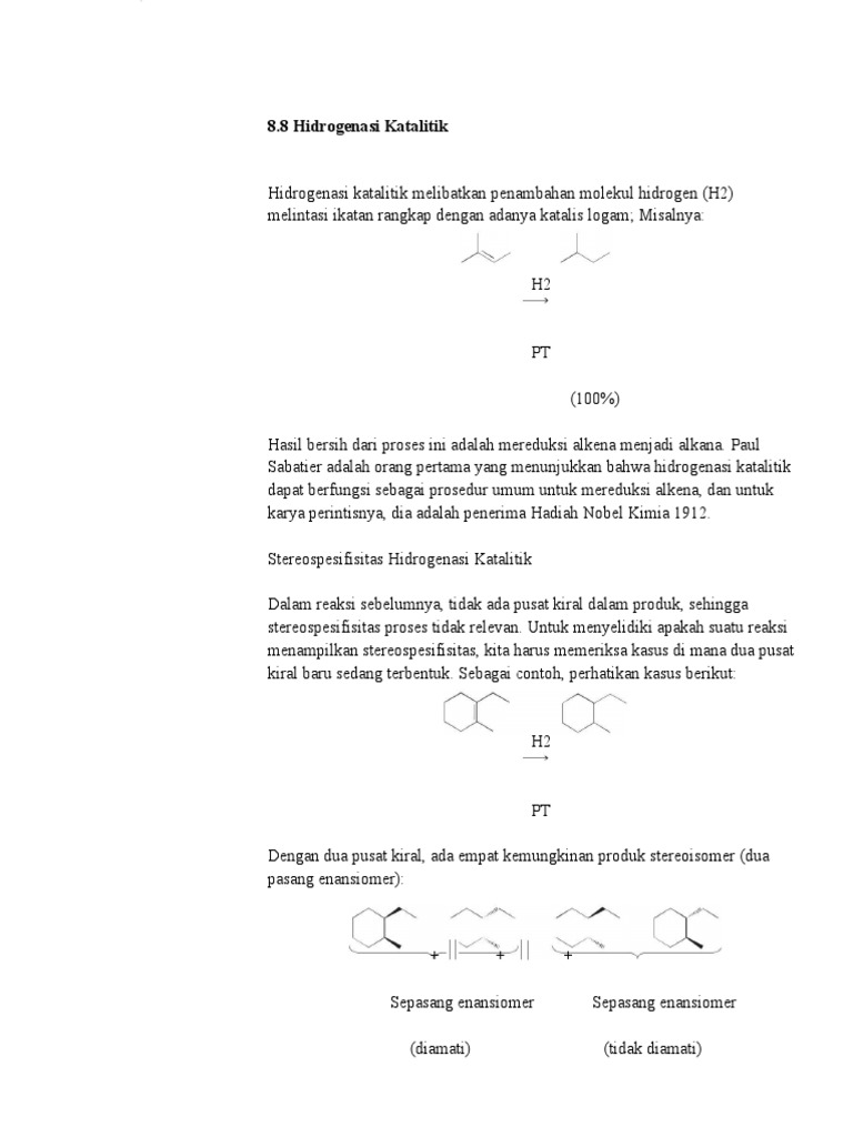 8.8 Hidrogenasi Katalitik | PDF