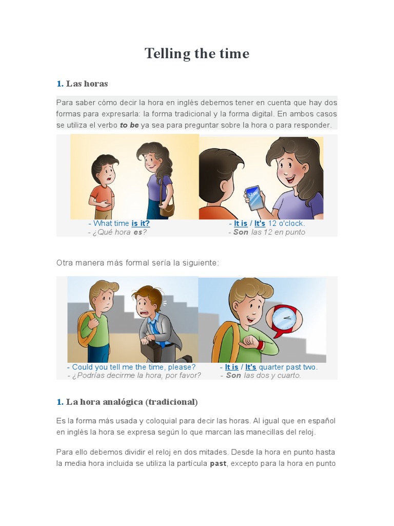 Telling The Time | PDF | Hora | Reloj