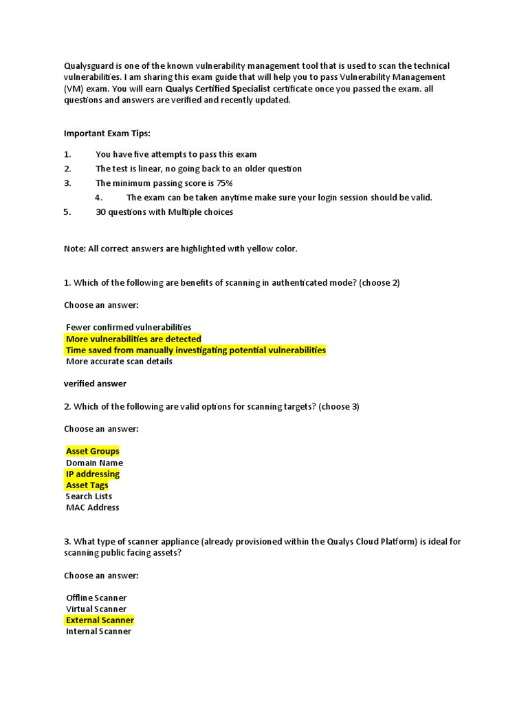 A Guide to Passing the Qualys Vulnerability Management (VM) Certified ...