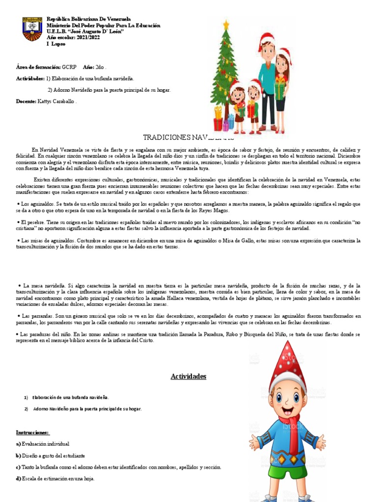 Tradiciones Navideñas en Venezuela | PDF | Navidad | Tradiciones navideñas