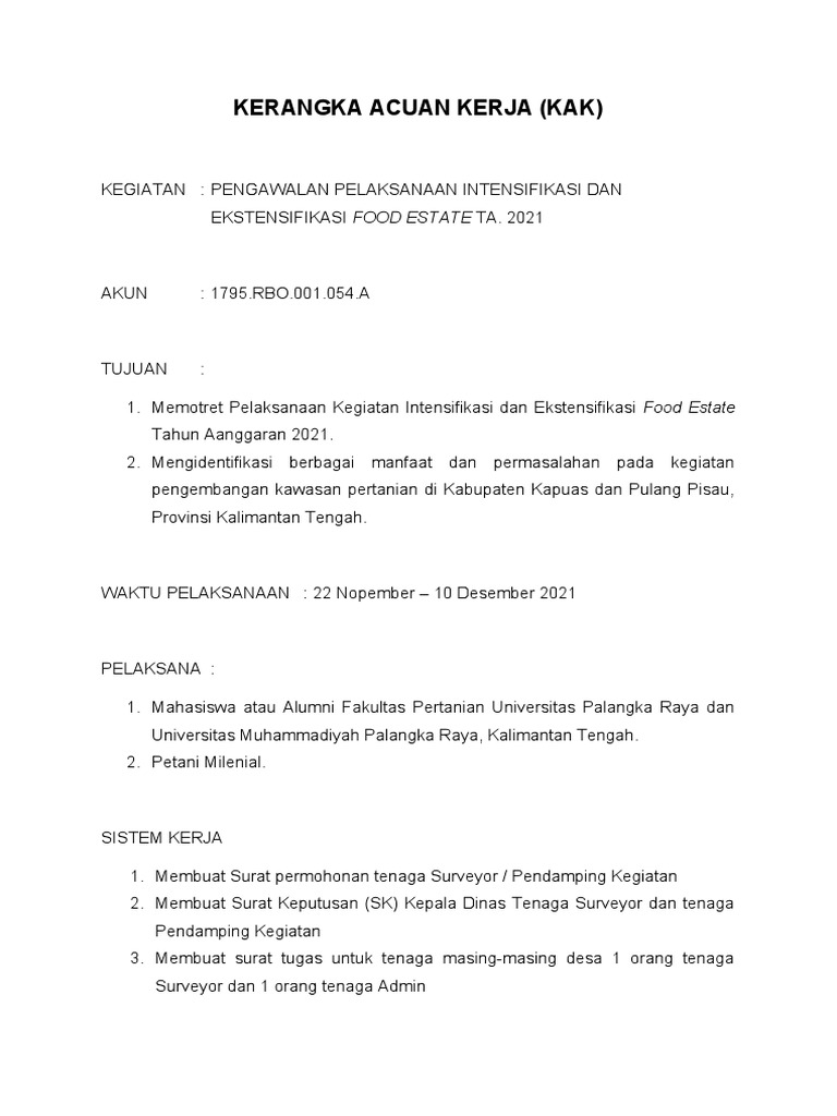 Kak Pengawalan Food Estate | PDF | Griya & Taman | Teknologi & Rekayasa