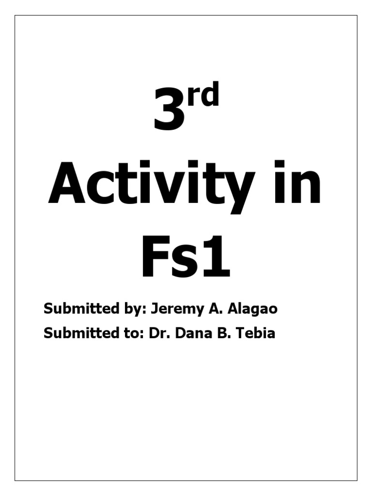 3rd Activity in FS1 | PDF | Page Layout | Neuropsychological Assessment