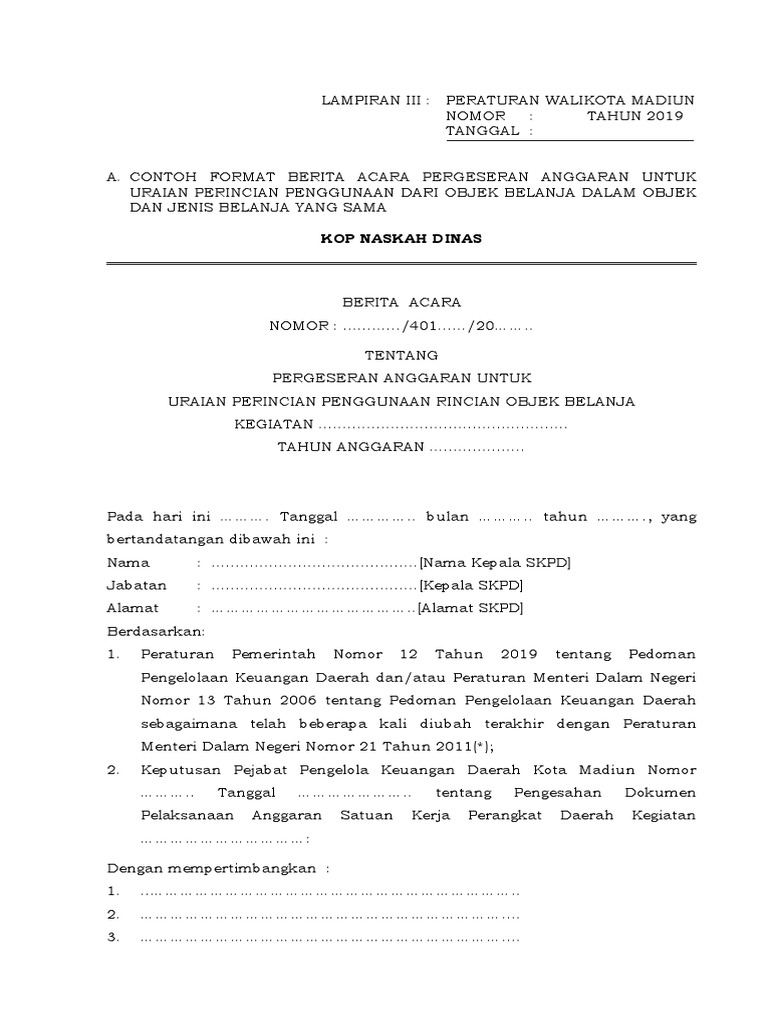 Lamp III BA Pergeseran Dan Perubahan Anggaran PO 2020 Setelah Penelitia ...