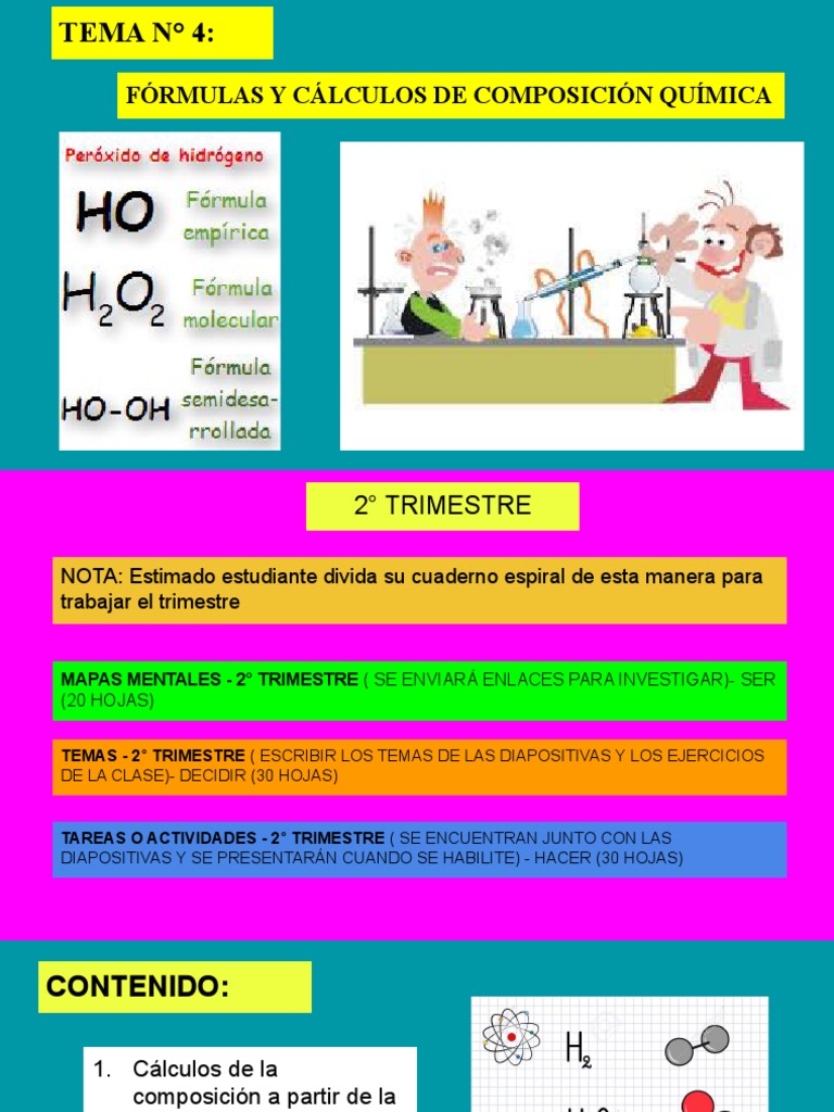 Tema #4 - Formulas y Cálculos de Composición Química | PDF | Compuestos ...