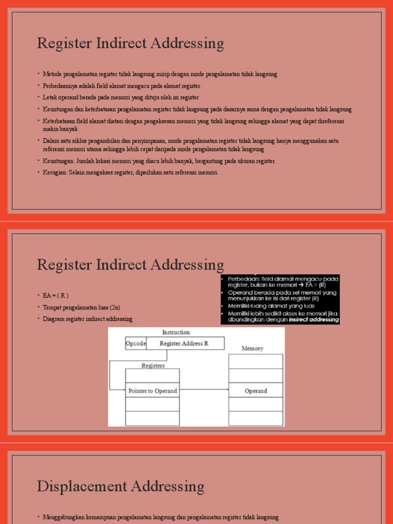 Register Indirect Addressing | PDF