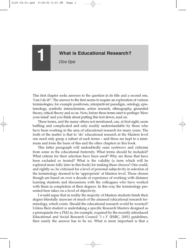 Understanding Educational Research Basics | PDF | Qualitative Research ...