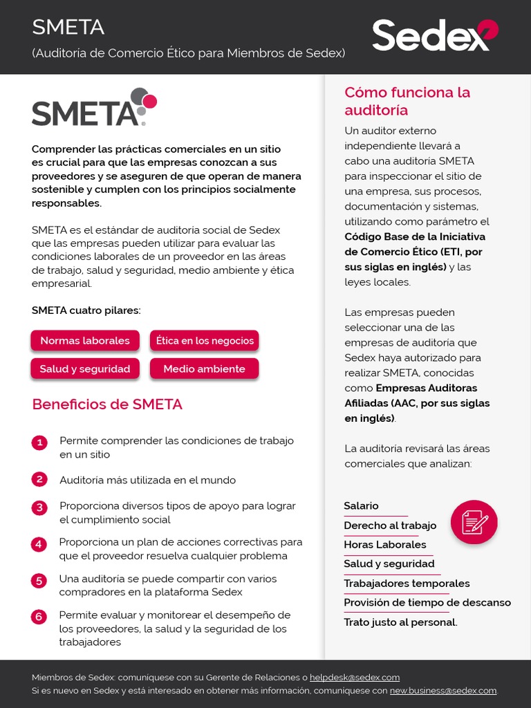 SMETA Flyer SP | PDF | Auditoría | Seguridad y salud ocupacional