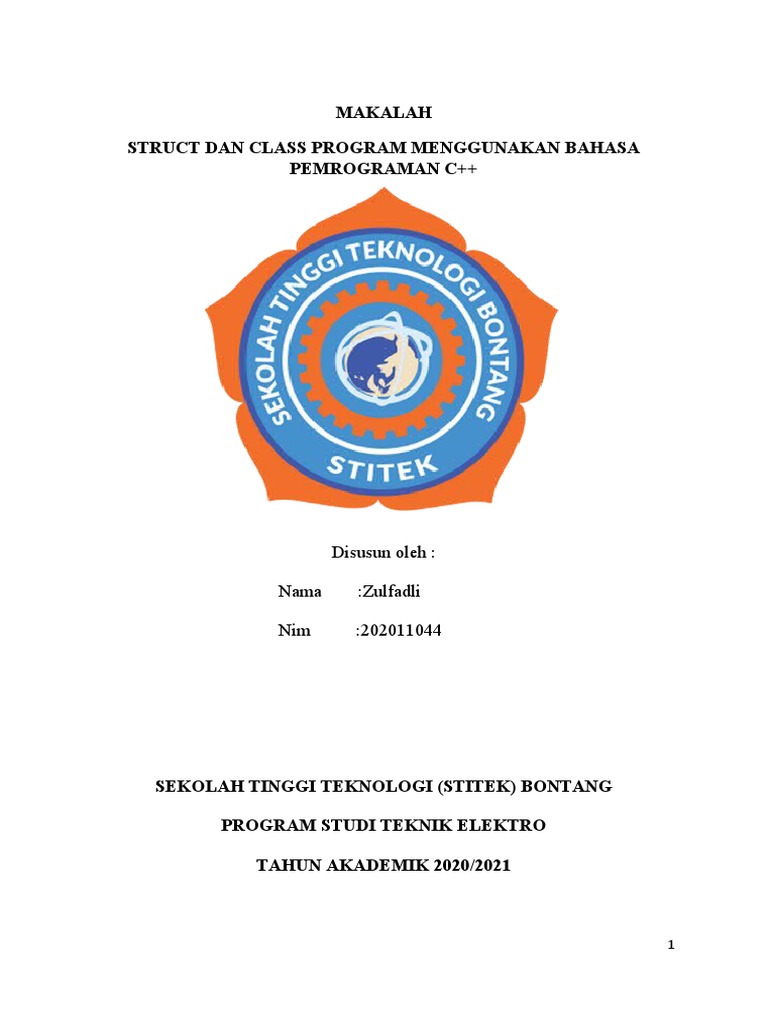 Makalah Struct Dan Class Pada C++ | PDF