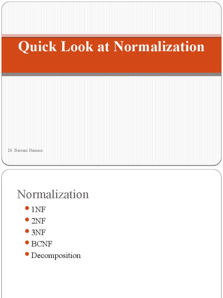 A - Quick Look at Normalization | PDF | Data Management | Software Design