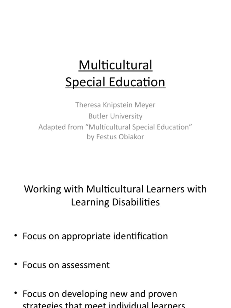 Ed 243 Multicultural Presentation | PDF | Special Education | Learning