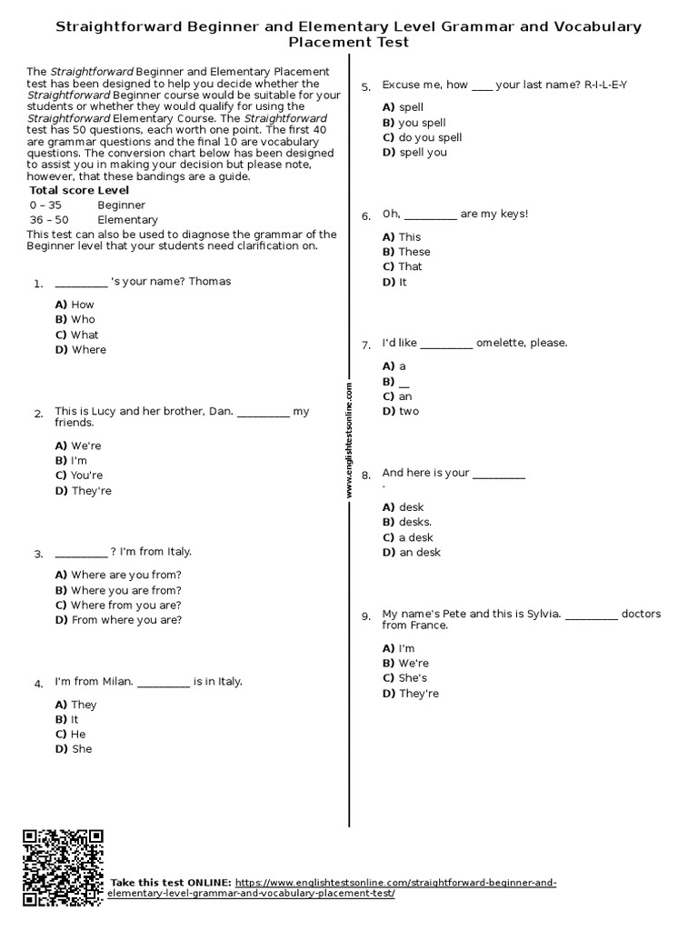 Straightforward Beginner and Elementary Level Grammar and Vocabulary ...