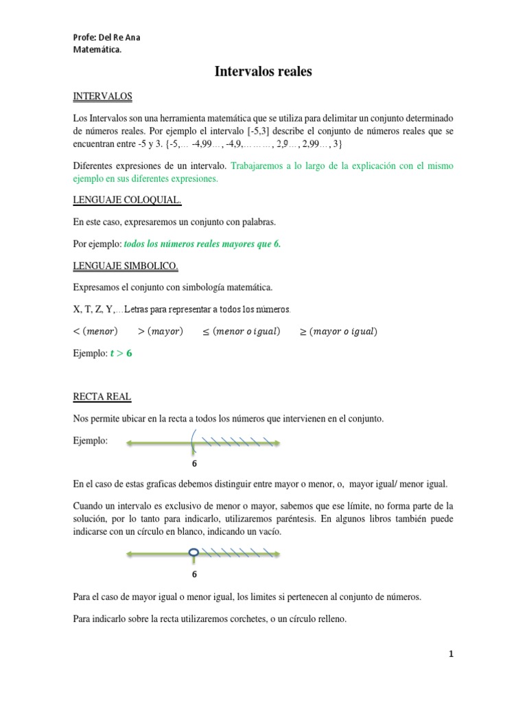 Intervalos Reales | PDF | Intervalo (Matemáticas) | Estructuras matemáticas