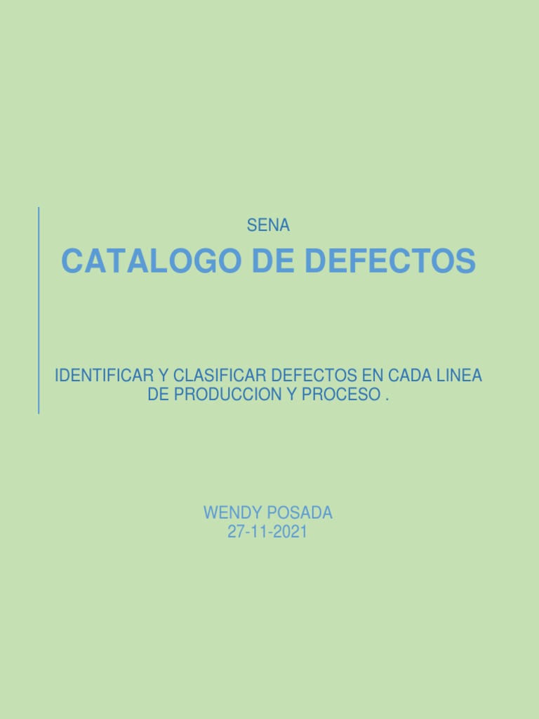 Catalogo de Defecto | PDF