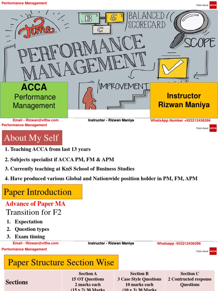 An In-Depth Guide to Performance Management for the ACCA PM Paper | PDF ...