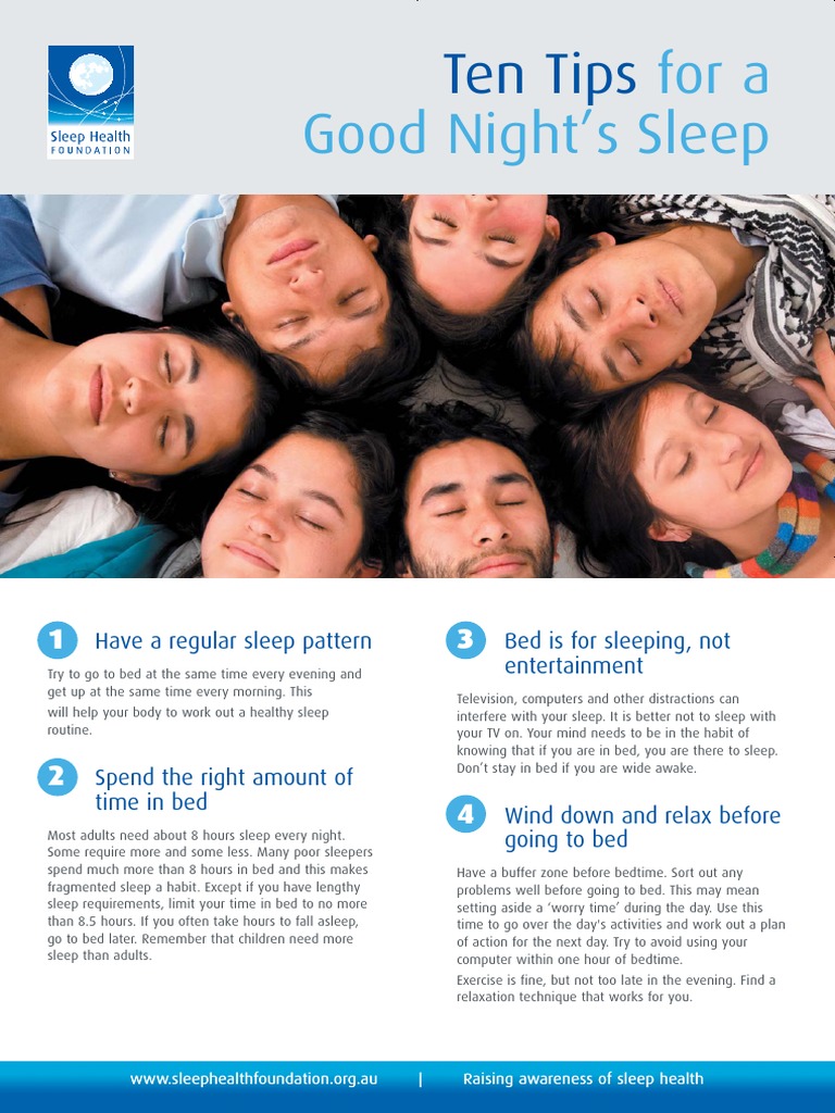 Tips For A Good Night's Sleep | PDF | Sleep | Determinants Of Health