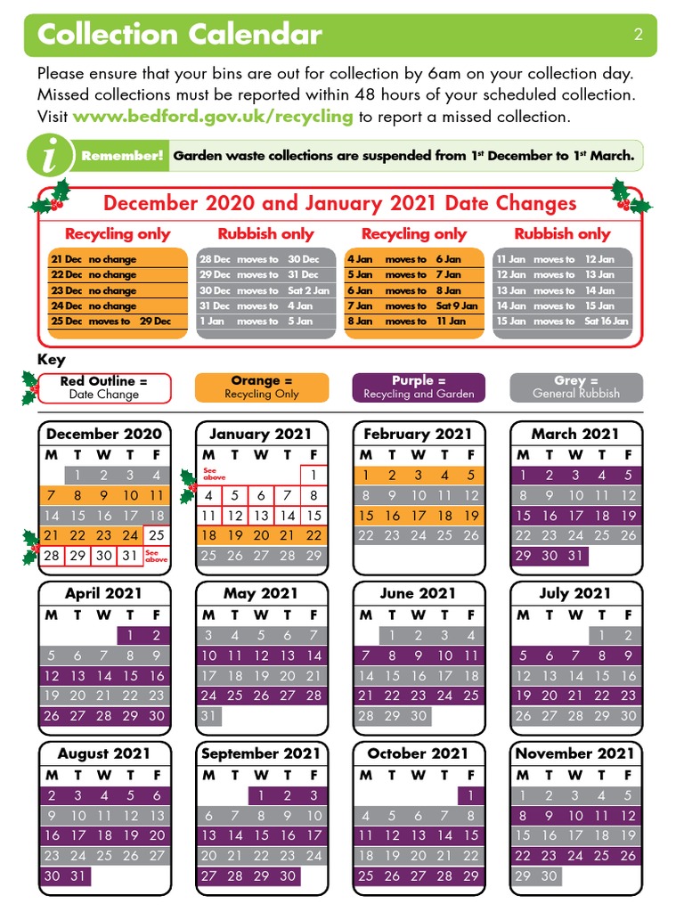 Collection Calendar A | PDF | Recycling | Economy And The Environment
