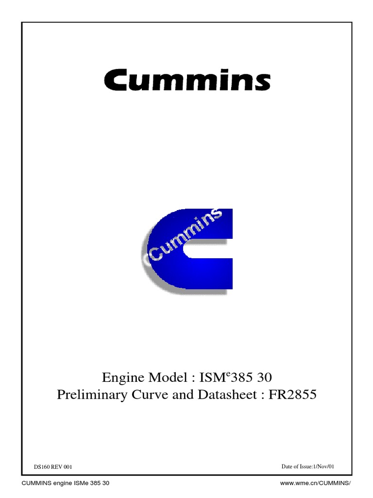 Engine Model: ISM 385 30 Preliminary Curve and Datasheet: FR2855 | PDF ...
